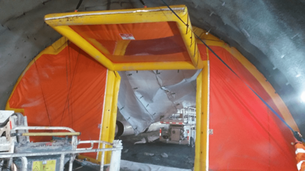 Innovative Inflatable Brattice Walls and Tunnel Plugs. | FLEXIMAKE